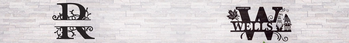 Custom Monograms Sign | Split Letter Metal Name Signs – PracticalArt