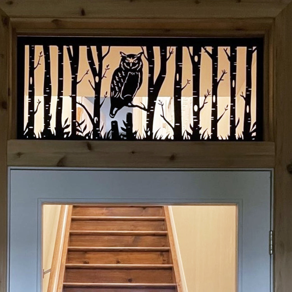 Decorative Metal Indoor/Outdoor Privacy Panel - Owl Birch Tree ...