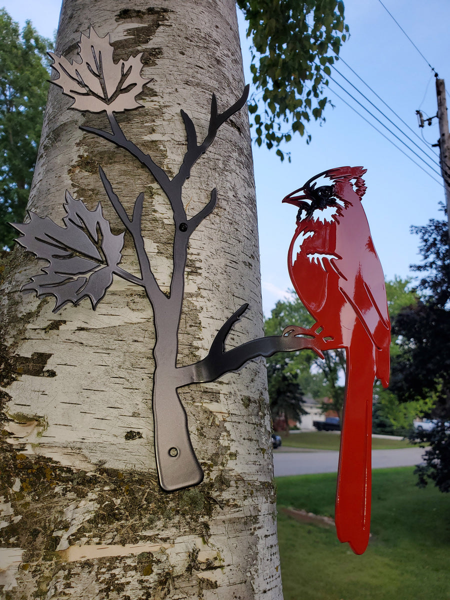 Red Cardinal Metal Art Garden Wall Decor – PracticalArt