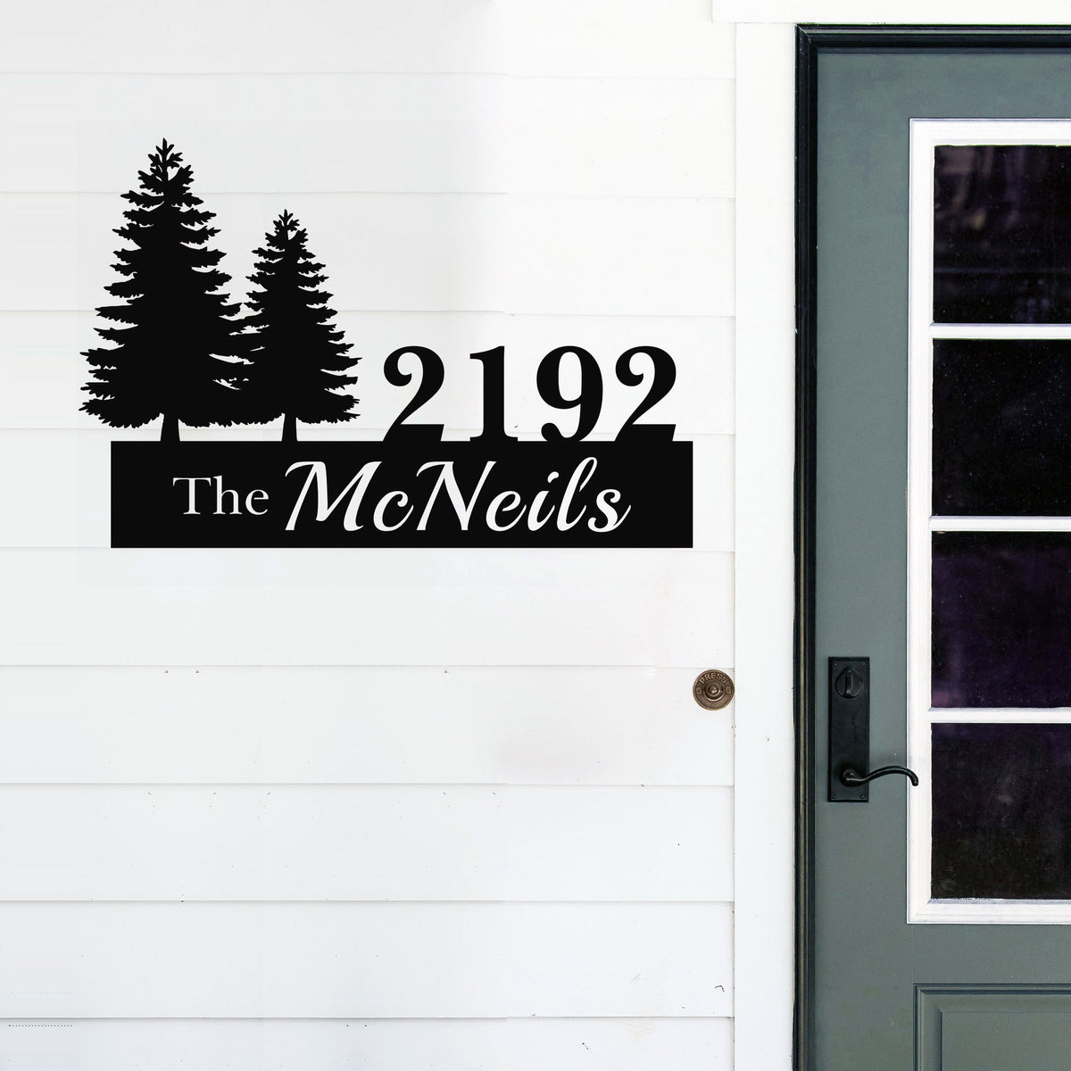 Custom Name Plates and Address Metal Sign with Pine Trees – PracticalArt