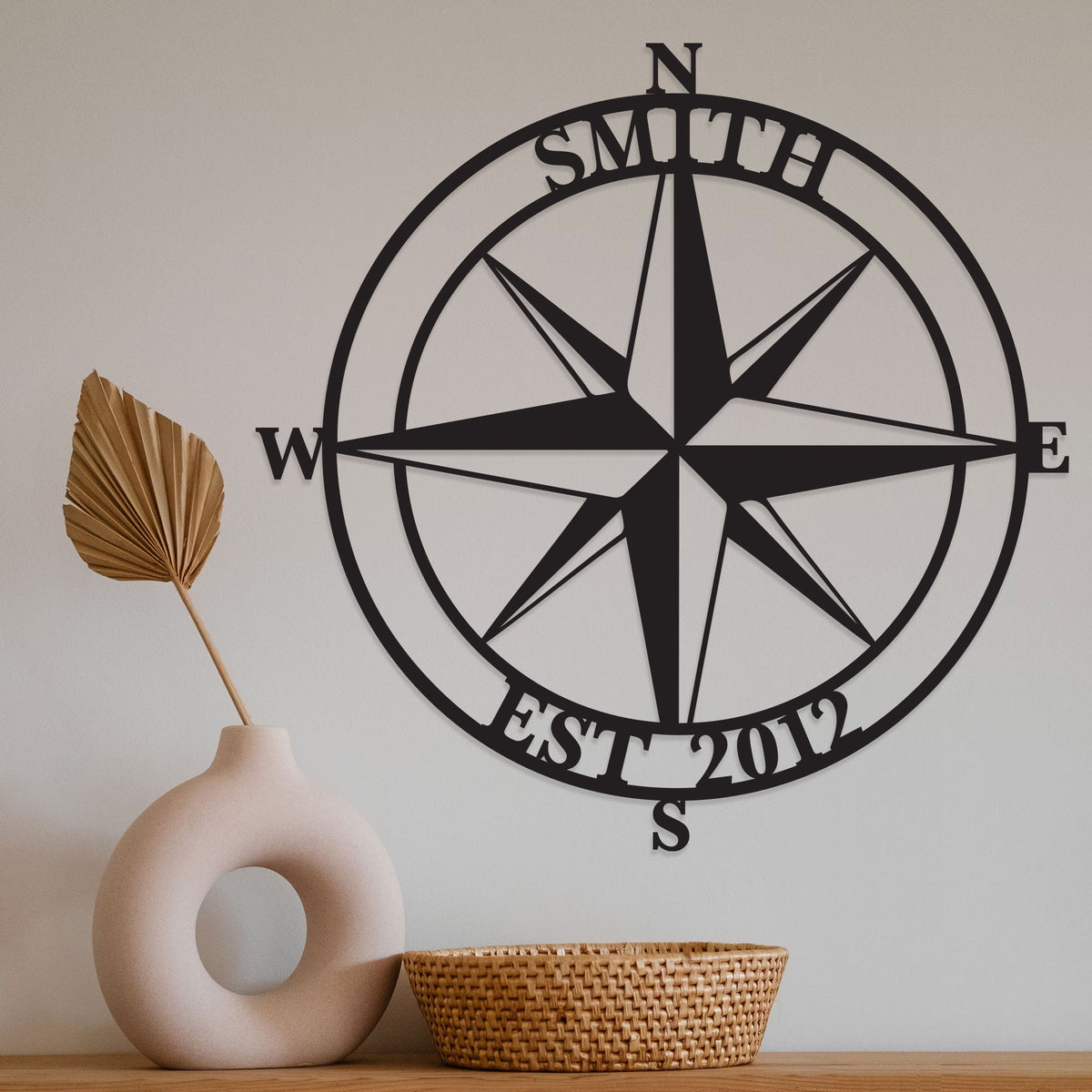 Personalized Compass Metal Sign - Home Decor - Metal Wall Art ...