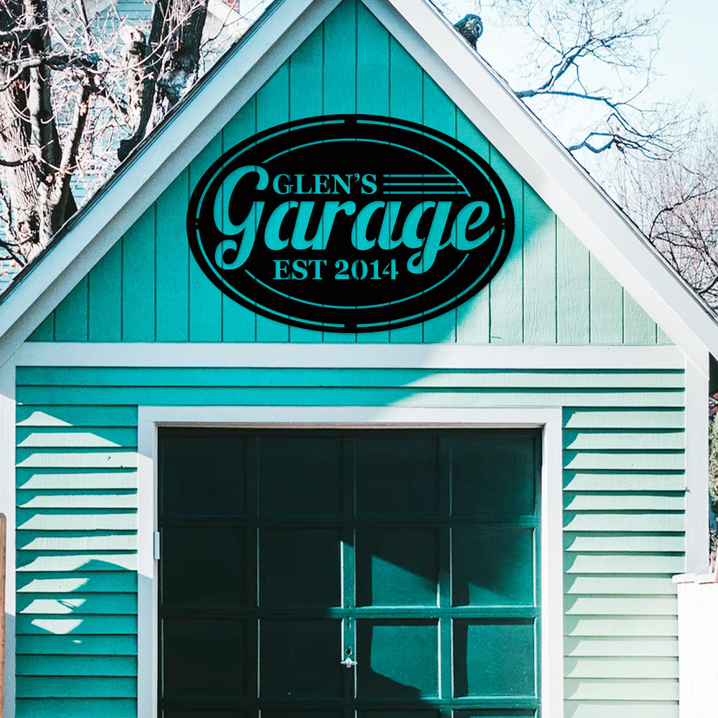 Custom Metal Garage Signs | Personalized Wall Art Décor - Proudly Made ...