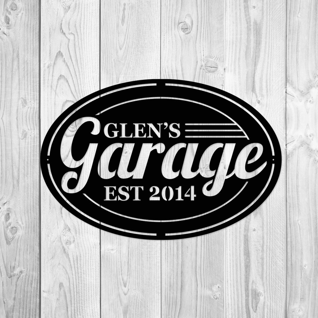 Custom Metal Garage Signs | Personalized Wall Art Décor - Proudly Made ...