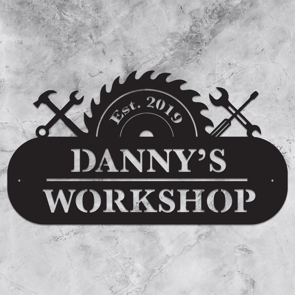 Personalized Workshop Sign Metal Art – PracticalArt