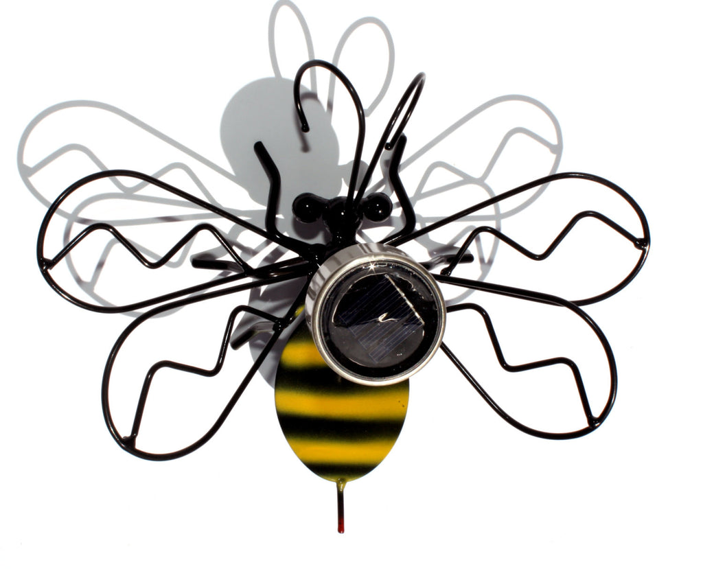 Metal Bee with Solar Light . Garden Decor ,Bumble Bee Patio Decor ...