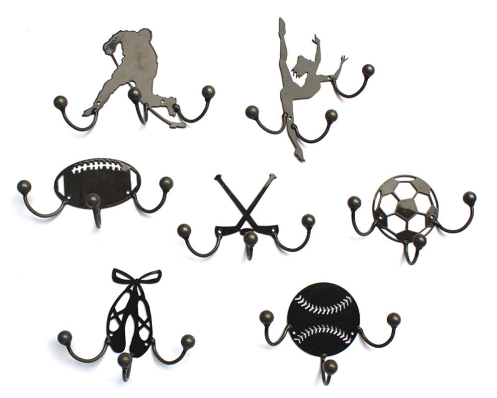 Football Award Hook: Set Of Two Metal Art Wall-mounted Awards W/ Hooks ...